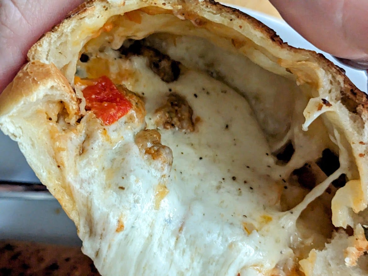 Aldi Calzone (Mama Cozzi’s) Review • Snarkle-Sauce on Wry
